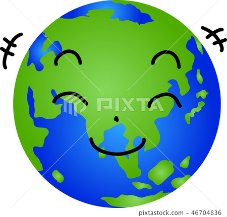 Earth icon face emotions cute expression... - Stock Illustration ...
