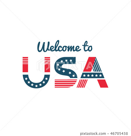 Welcome to USA greeting to a guest or newcomer - Stock Illustration ...