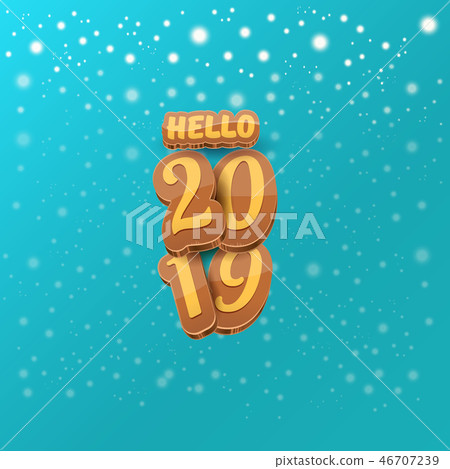 Hello 2019 Happy new year creative design... - Stock Illustration ...