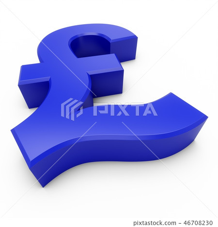 3D Rendering Blue Pound Sign isolated on white - Stock Illustration ...