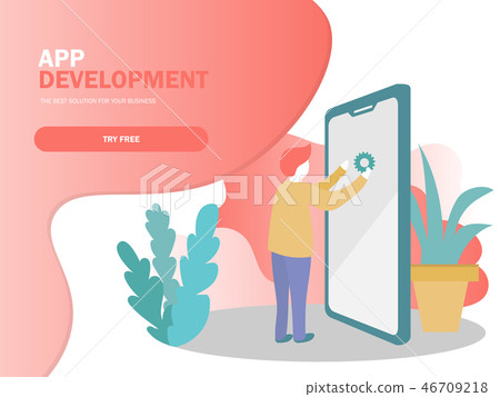 Mobile application development vector... - Stock Illustration [46709218 ...