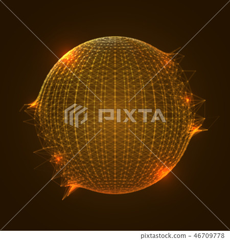 Orange Sphere Mesh Exploding-插圖素材 [46709778] - PIXTA圖庫