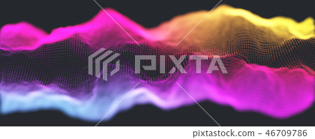 Colorful Wavy Particle Surface - Stock Illustration [46709786] - PIXTA