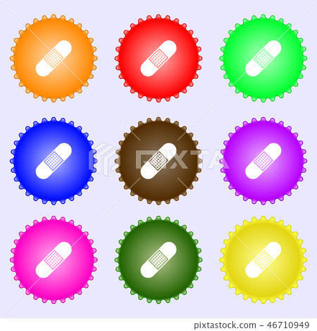 Band Aid Icon sign. Big set of colorful, diverse, - Stock Illustration ...
