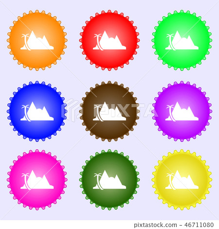 Mirage icon sign. Big set of colorful, diverse, hi - Stock Illustration ...