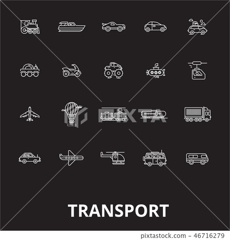 Transport editable line icons vector set on... - Stock Illustration ...