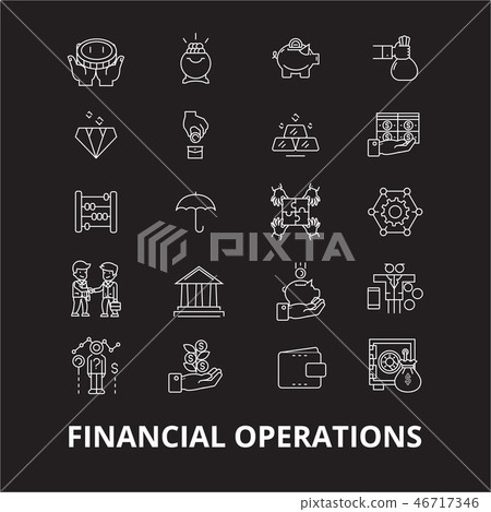 Financial operations editable line icons vector... - Stock Illustration ...