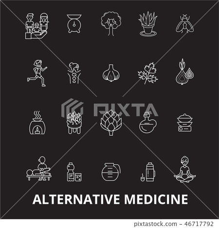Alternative medicine editable line icons vector... - Stock Illustration ...