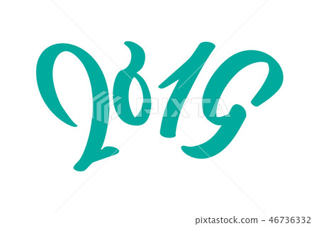 Handwritting vector calligraphy text 2019. hand... - Stock Illustration ...
