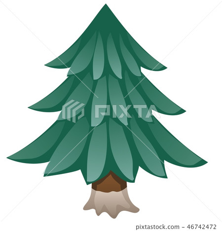 Cartoon spruce isolated on white background.... - Stock Illustration ...