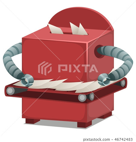 Paper sorting robot isolated on white... - Stock Illustration [46742483 ...