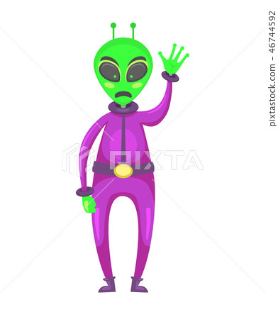 alien raising hand - Stock Illustration [46744592] - PIXTA