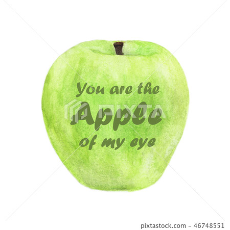 Lettering in Green apple. - Stock Illustration [46748551] - PIXTA