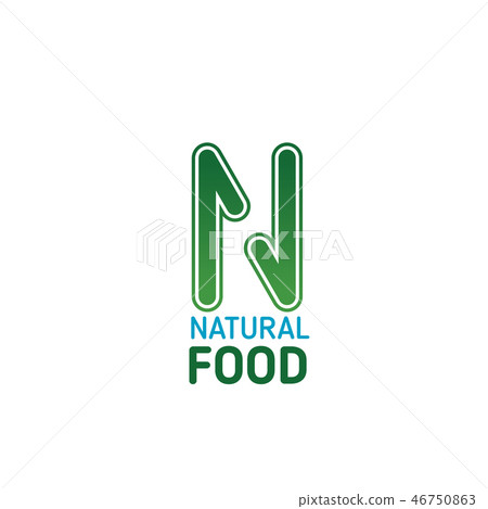 Natural food icon for healthy nutrition emblem - Stock Illustration ...