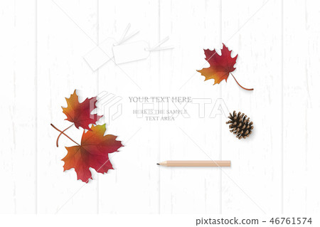 Flat lay top view elegant white paper composition - Stock Illustration ...