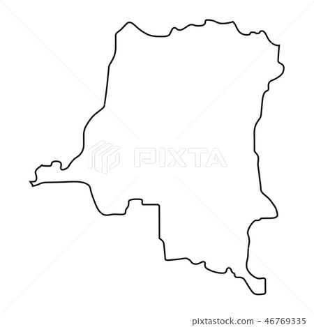 map of Democratic Republic of the Congo - outline - Stock Illustration ...