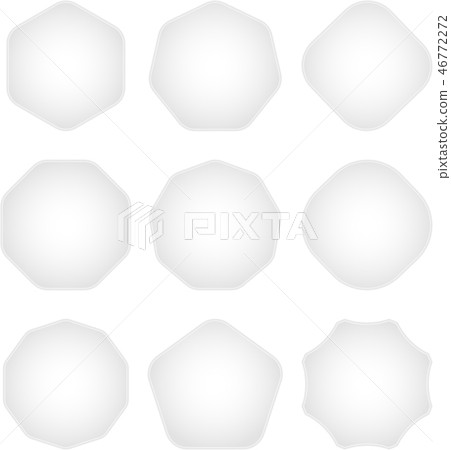 Set of white gradient badge flat vector-插圖素材 [46772272] - PIXTA圖庫