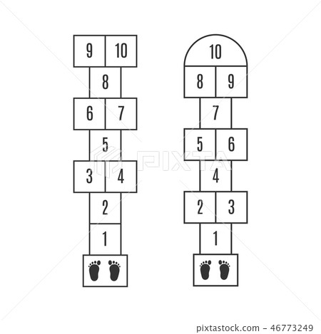 Hopscotch with numbers - Stock Illustration [46773249] - PIXTA