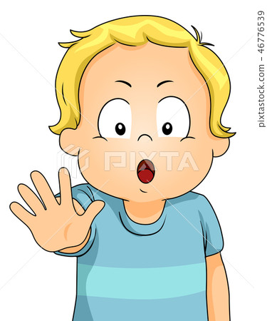 Toddler Boy Say Stop Five Illustration-插圖素材 [46776539] - PIXTA圖庫