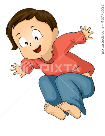 Toddler Boy Broad Jump Illustration - Stock Illustration [46776553] - PIXTA