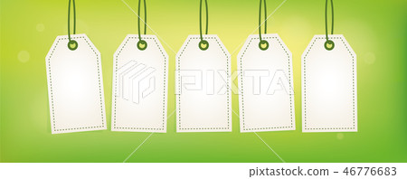 Set of white labels with green background - Stock Illustration ...