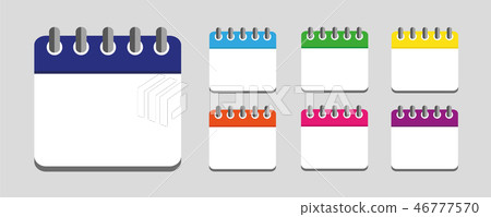 calendar colorful set icon week - Stock Illustration [46777570] - PIXTA