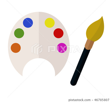 brush and tablet icon to paint - Stock Illustration [46785807] - PIXTA