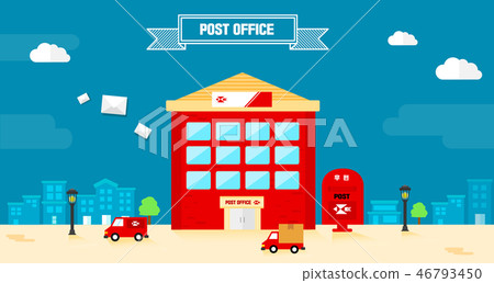 Post Office Flat Design Illustration - Stock Illustration [46793450 ...