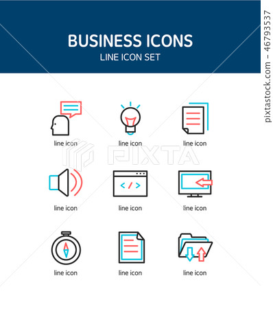 Clean simple line icon set - Stock Illustration [46793537] - PIXTA