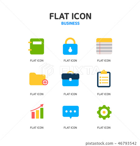 Flat Icon Set - Stock Illustration [46793542] - PIXTA