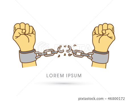 Broken handcuffs graphic vector - Stock Illustration [46800172] - PIXTA