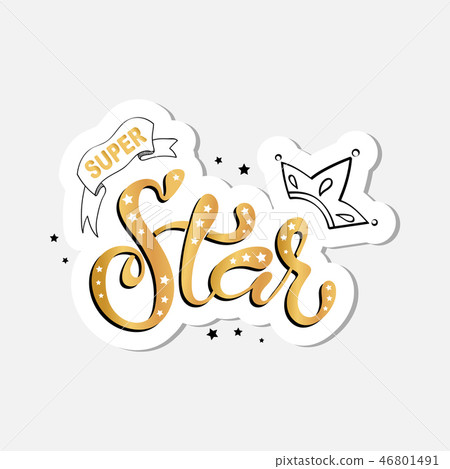 lettering illustration of "Super Star" text - Stock Illustration ...