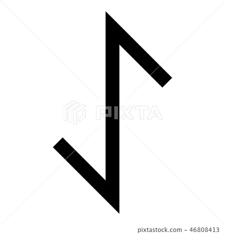Eywas rune yew strength egis symbol icon black - Stock Illustration ...