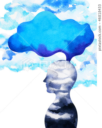 human head, abstract thinking, inspiration, paint - Stock Illustration ...