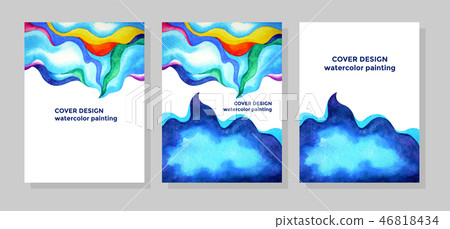 watercolor painting color cover template design - Stock Illustration ...