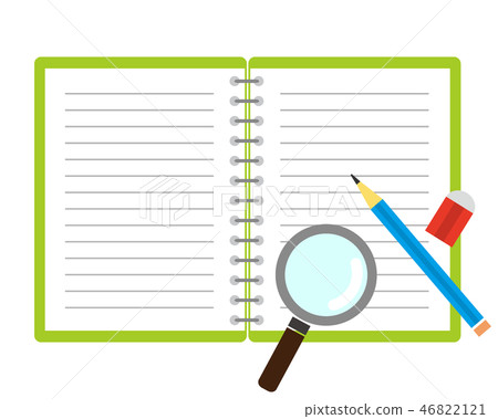 Bug Glasses Note Lens Writing Tool Loupe Vector - Stock Illustration ...