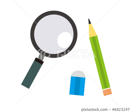 Magnifying glass lens writing tool loupe vector... - Stock Illustration ...