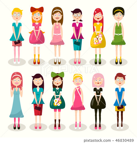 Set of Women Characters. - Stock Illustration [46830489] - PIXTA