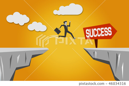 Jump over the bridge for success - Stock Illustration [46834316] - PIXTA