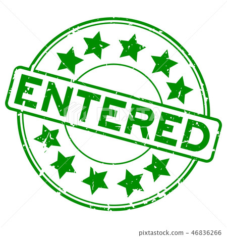 Grunge green entered word round rubber seal stamp - Stock Illustration ...