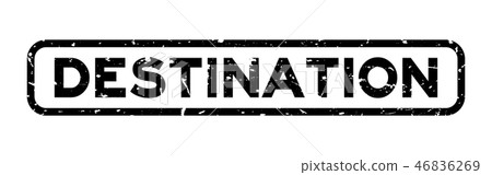 Grunge black destination word square rubber stamp - Stock Illustration ...