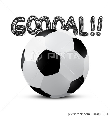 Football Ball with Goooal!! Title. Soccer Ball - Stock Illustration ...
