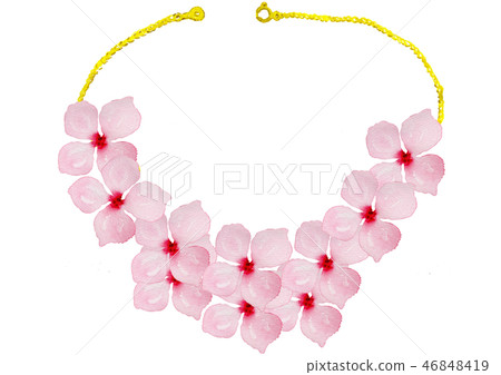 Necklace flower hand drawn watercolor analog - Stock Illustration ...