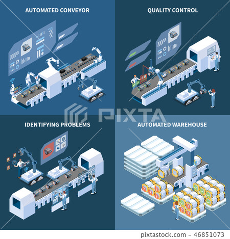 Intelligent Manufacturing Isometric Design Concept-插圖素材 [46851073 ...