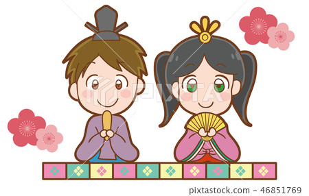 Illustration material of cute hina doll - Stock Illustration [46851769 ...