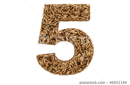 Number 5 from bullets, 3D rendering - Stock Illustration [46852184] - PIXTA