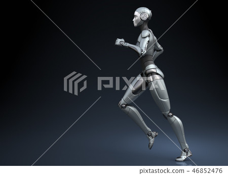 Running robot on dark background - Stock Illustration [46852476] - PIXTA