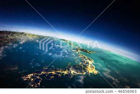 Japan from space - Stock Illustration [46856063] - PIXTA