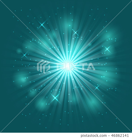 Bright flash and explosion on green background - Stock Illustration ...