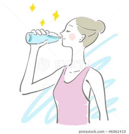 Water Drink Woman Margin Hydration Vector - Stock Illustration ...